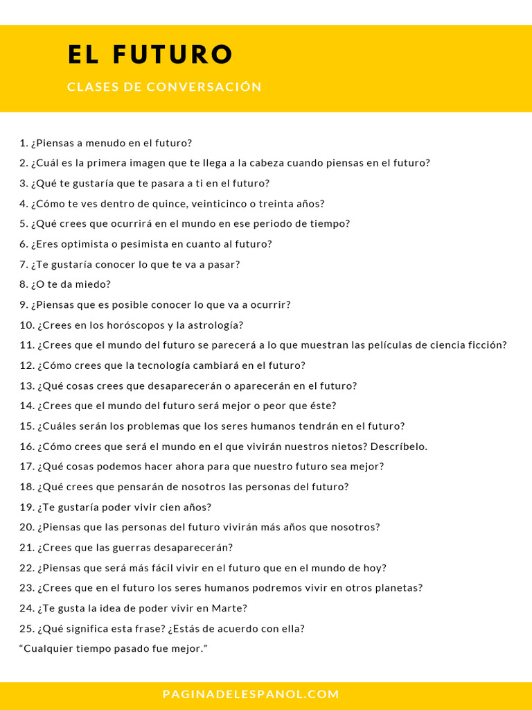 Clases de Conversacion El Futuro | PDF