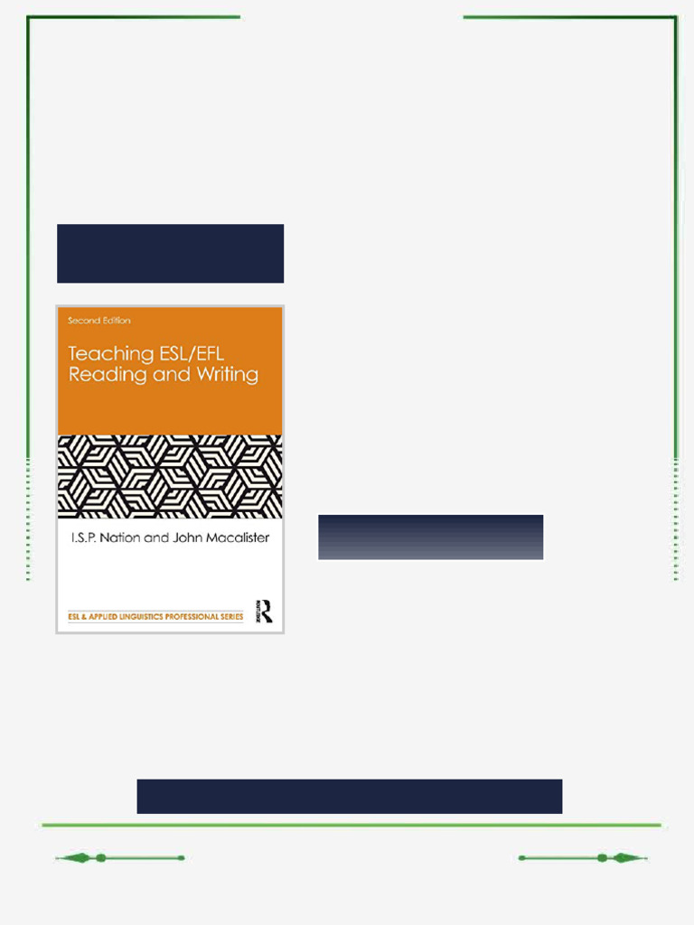Teaching ESL EFL Reading and Writing 2nd edition I.S.P. Nation eBook ...