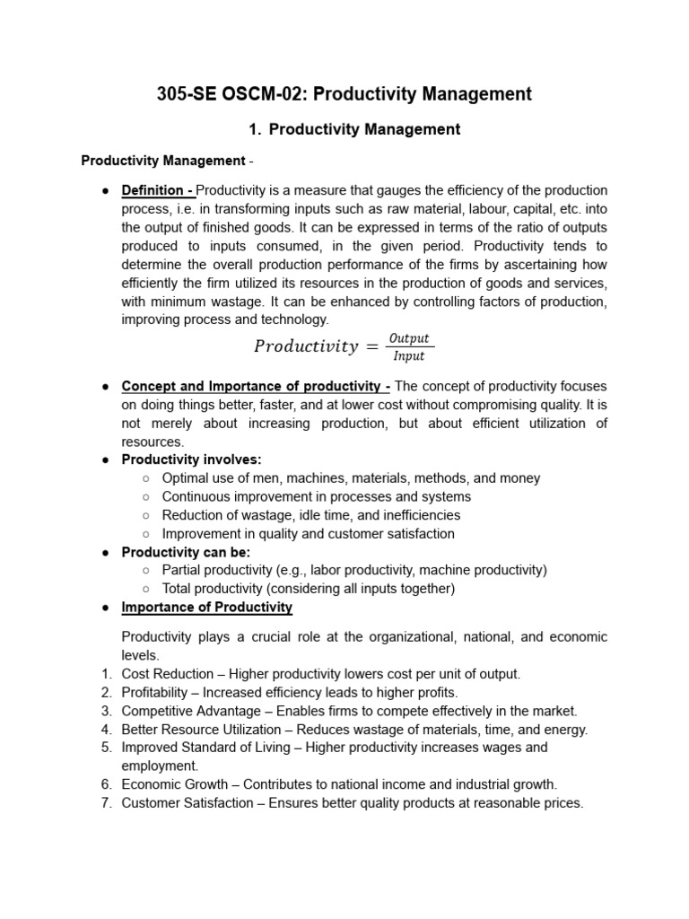 Productivity Management Strategies Explained | PDF | Workforce ...