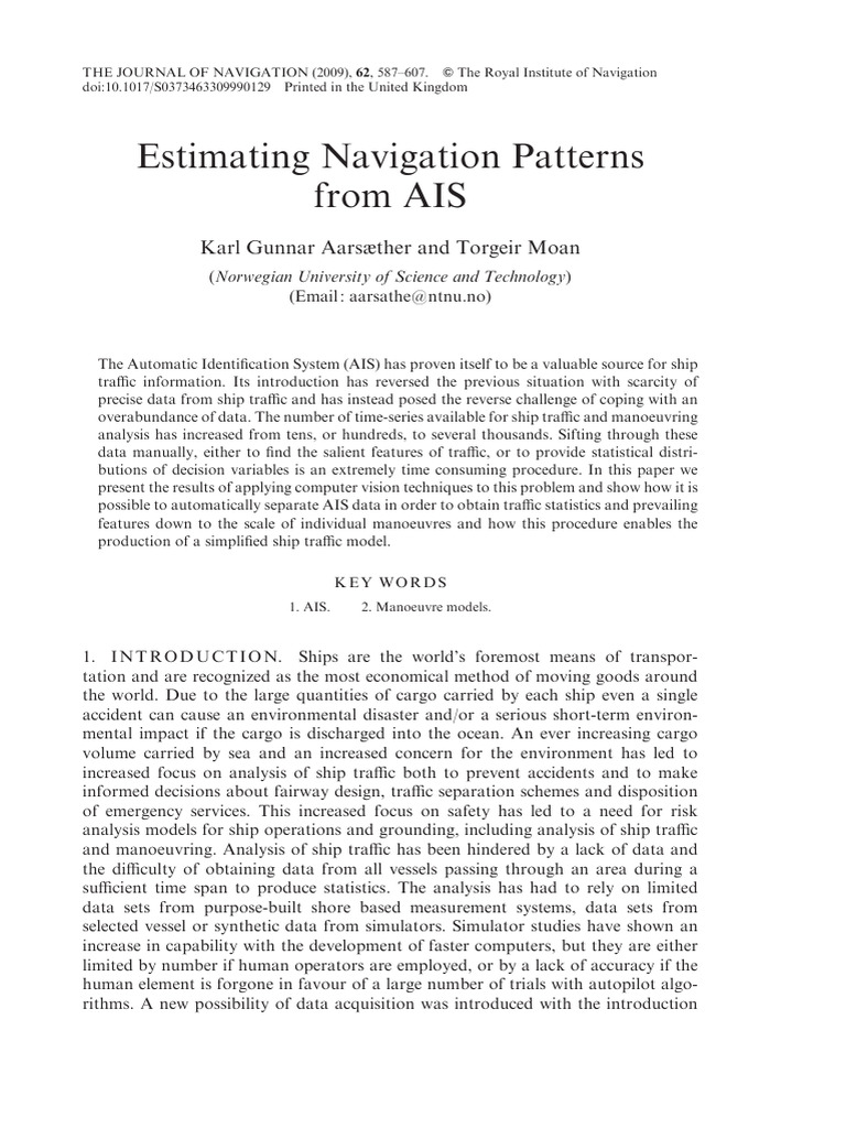 Estimating Navigation Patterns From AIS | PDF | Time Series | Median