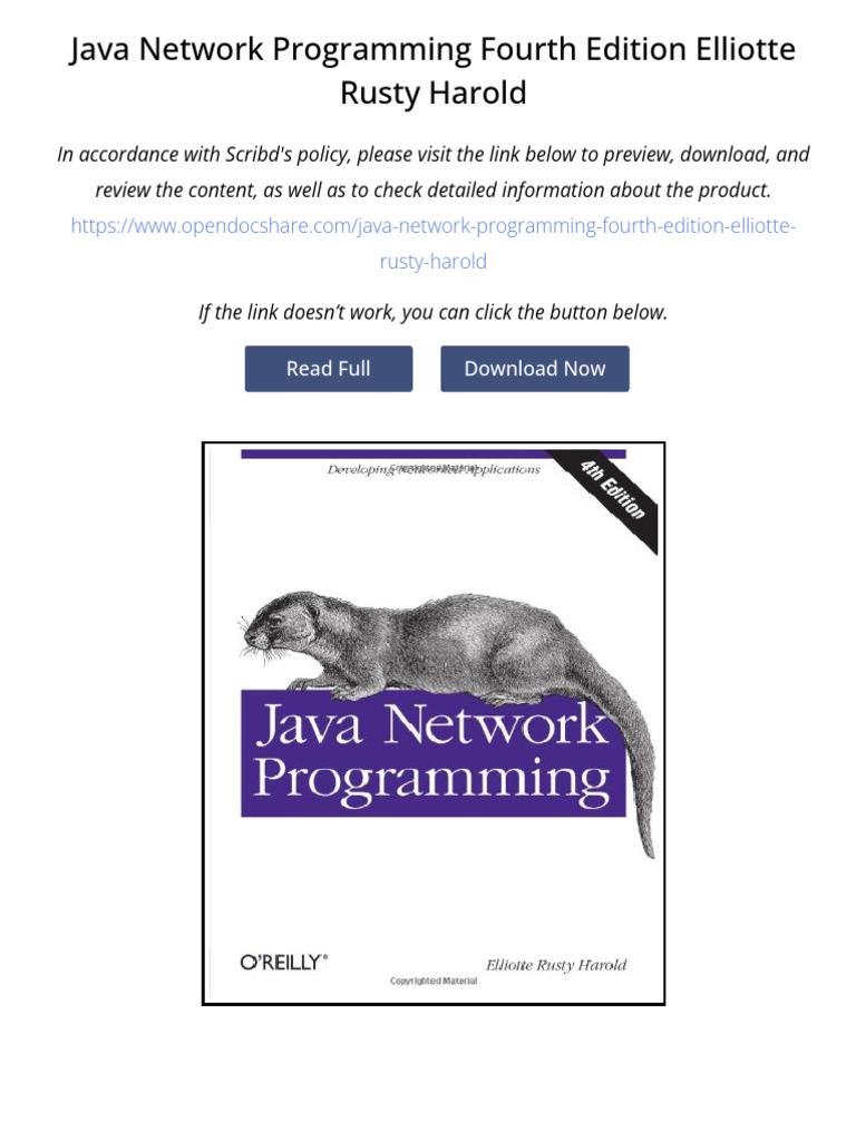 Java Network Programming Fourth Edition Elliotte Rusty Harold | PDF | Web Server | Internet & Web