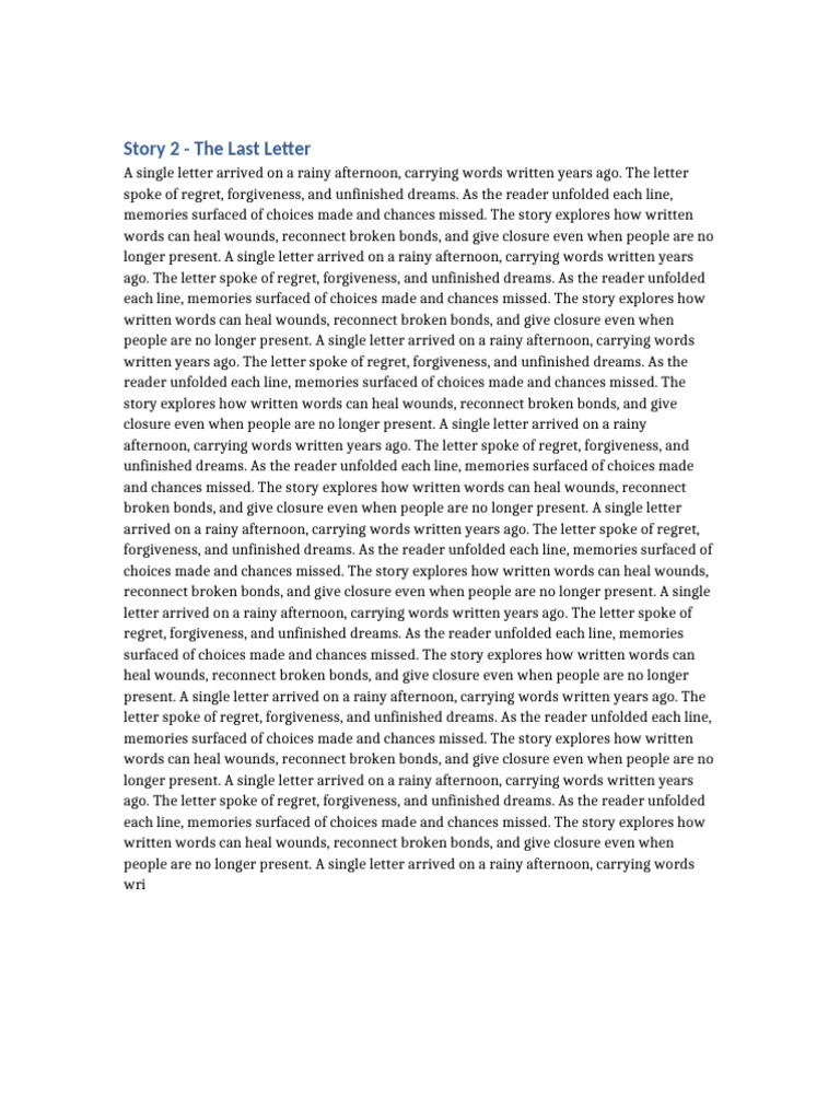 Healing Through a Last Letter | PDF | Injury | Traumatology