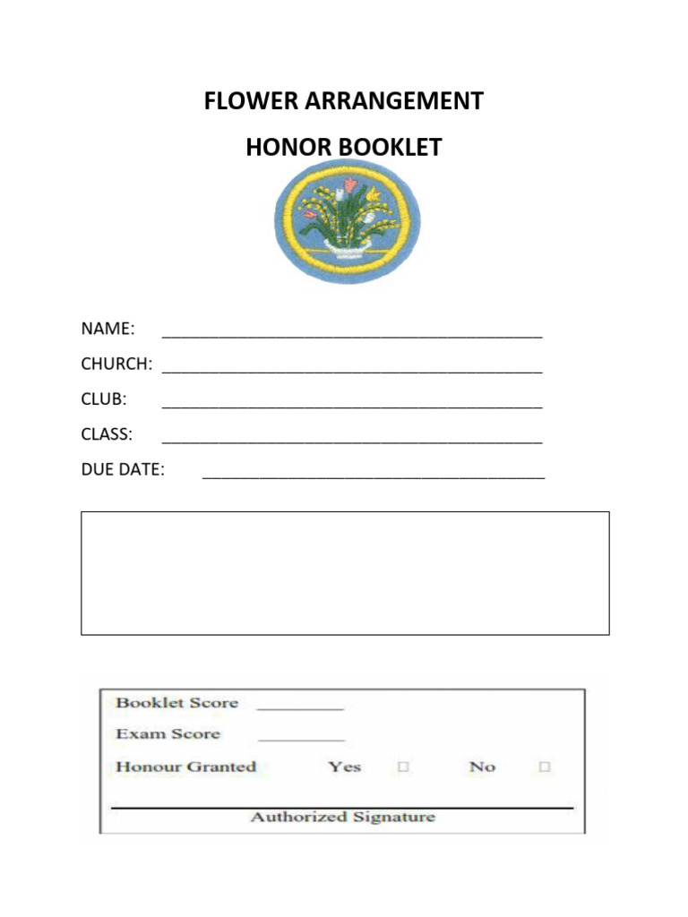 Flower Arrangement Honor Booklet Guide | PDF | Chess Openings | Chess ...