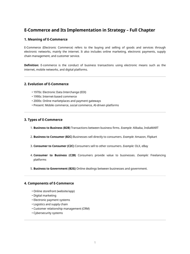 E-Commerce Strategy and Implementation Guide | PDF | E Commerce ...