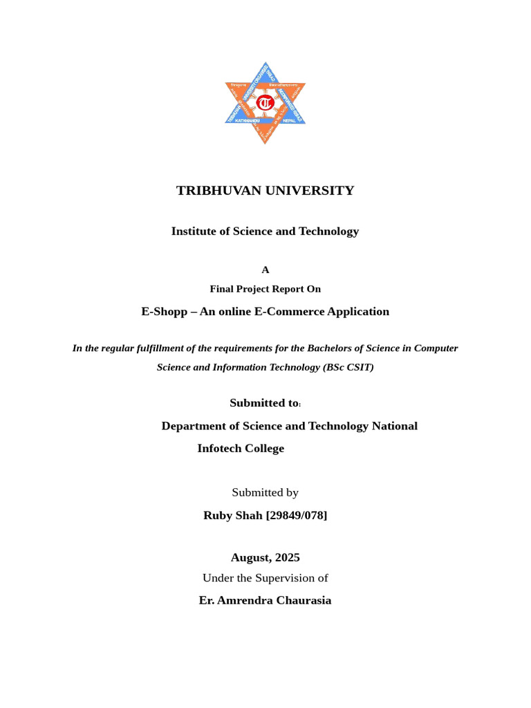 Final Report | PDF | Databases | E Commerce