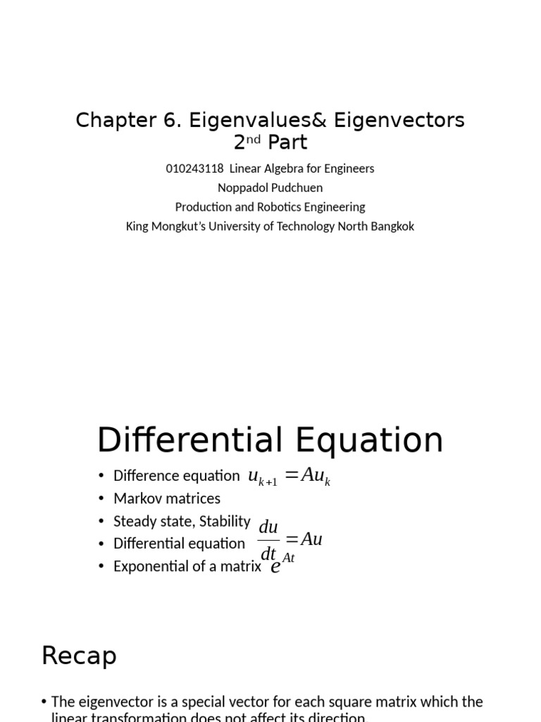 Chapter 6. Eigenvalues& Eigenvectors 2nd | PDF | Eigenvalues And ...