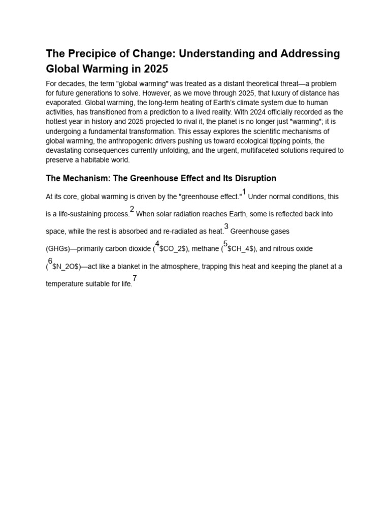 The Precipice of Change | PDF | Climate Change | Greenhouse Effect