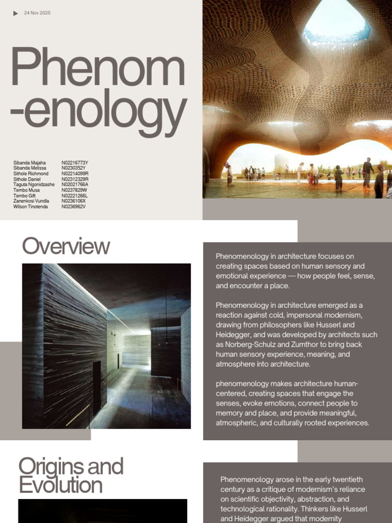 Understanding Phenomenology in Architecture | PDF | Phenomenology ...