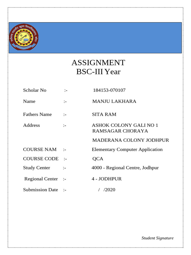 Assignment-Cover-Page (1) (1) (3) | PDF | Biology | Biotechnology