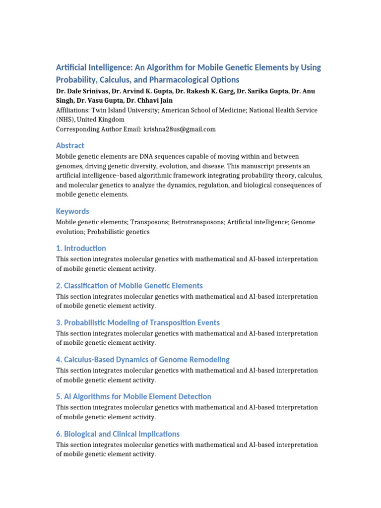 AI Mobile Genetic Elements Elsevier | PDF | Transposable Element ...