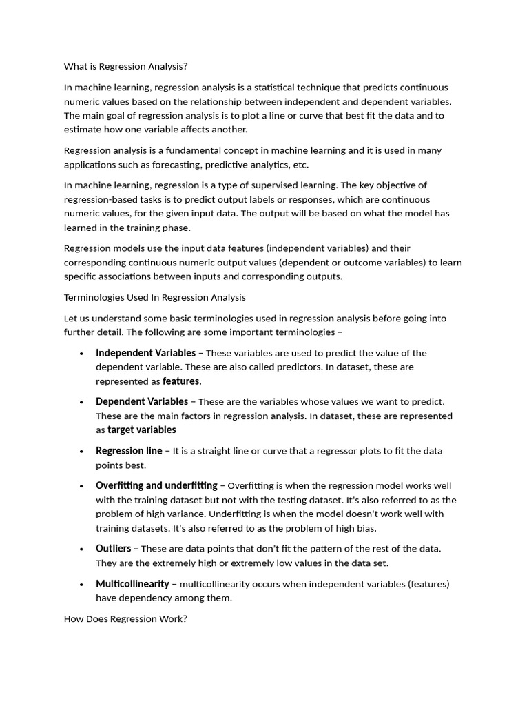 What is Regression Analysis | PDF | Regression Analysis | Linear Regression