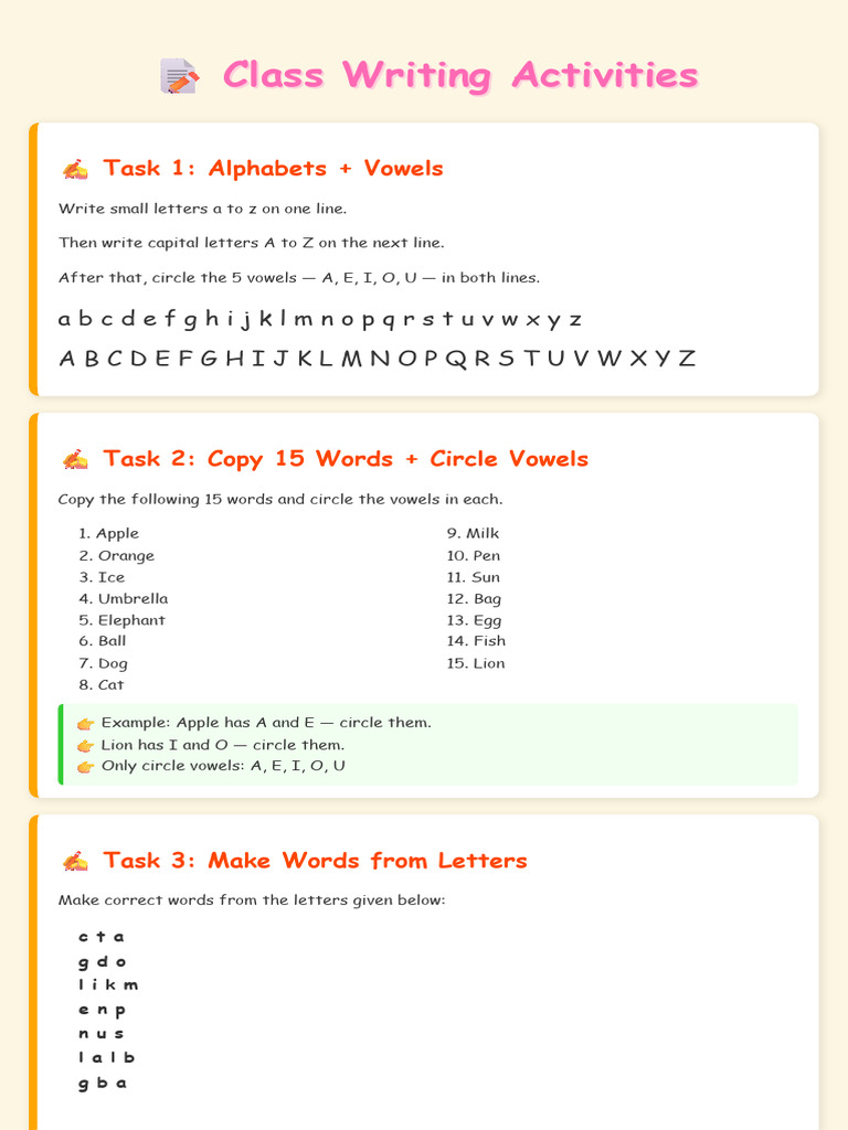 Engaging Class Writing Activities | PDF