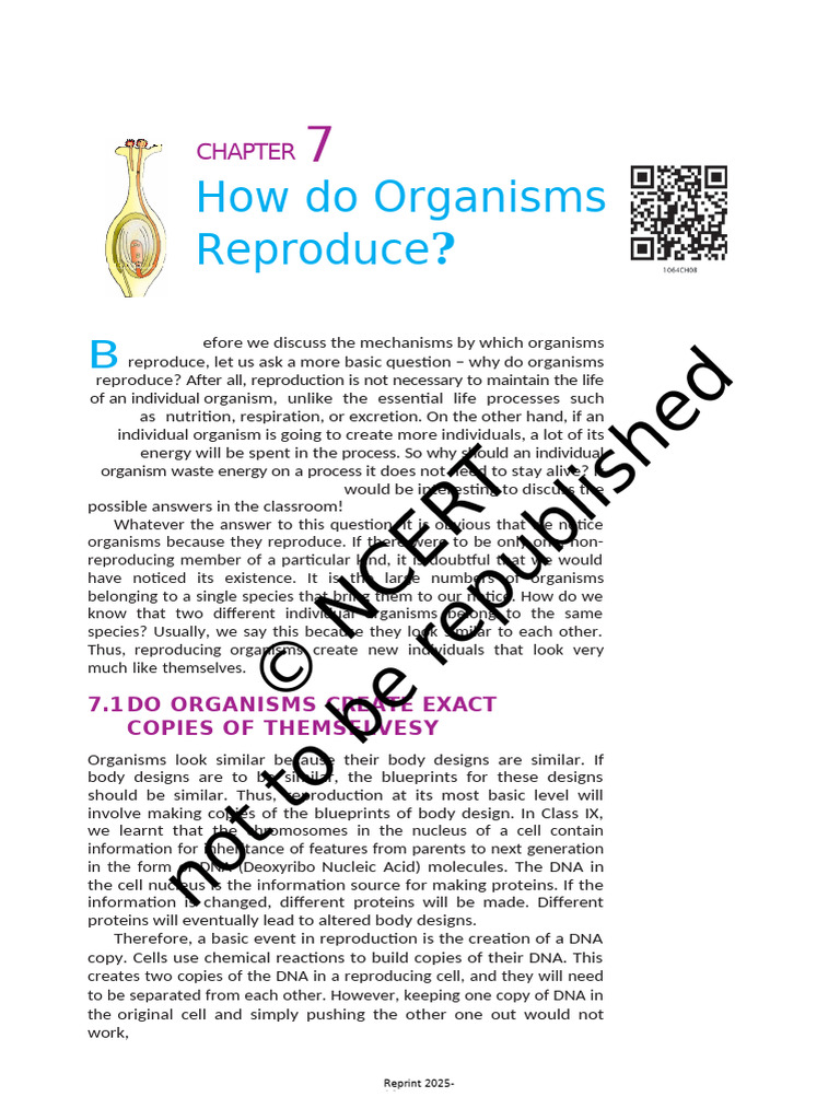 Chapter 7 - How Do Organisms Reproduce | PDF | Flowers | Reproductive ...