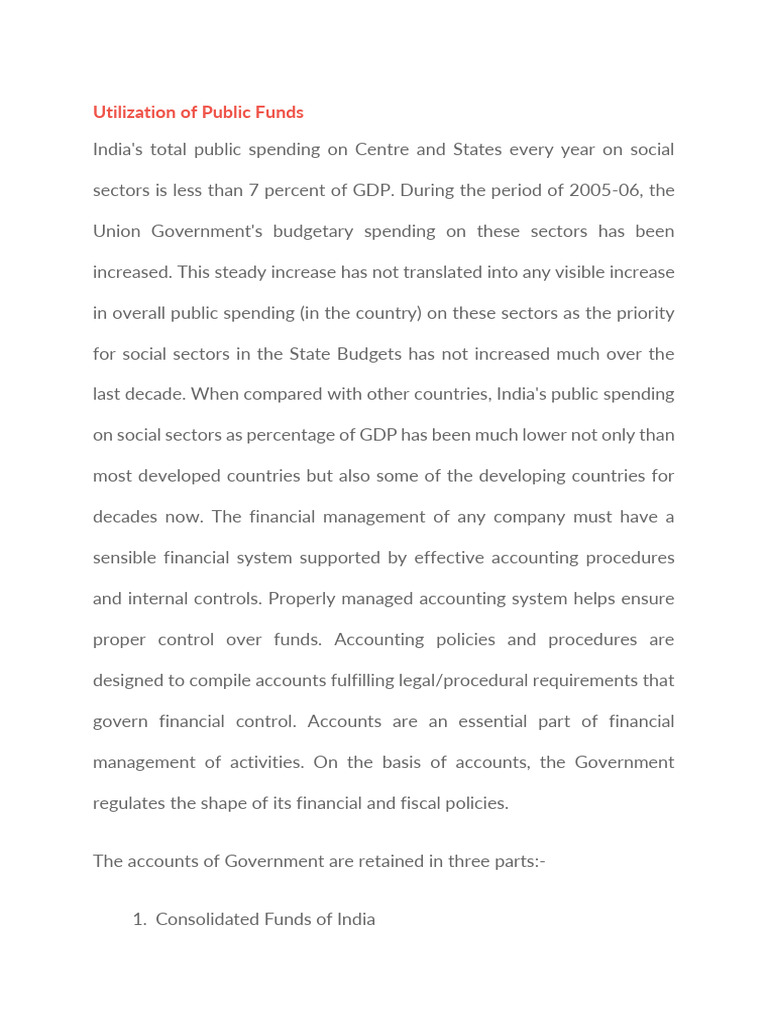 India's Public Fund Utilization Challenges | PDF | Government Spending ...