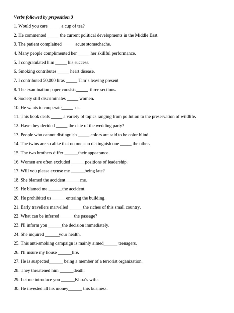 Verbs with Prepositions Explained | PDF