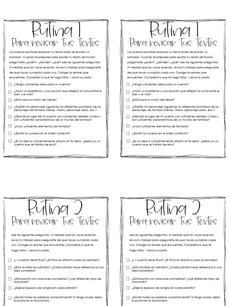 Rutina 1 Rutina 1: para Revisar Tus Textos para Revisar Tus Textos ...