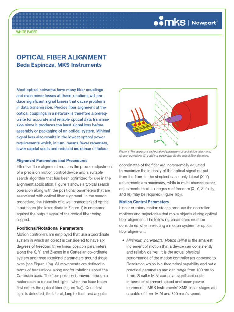 Optical Fiber Alignment Techniques | PDF | Fiber Optic Communication ...