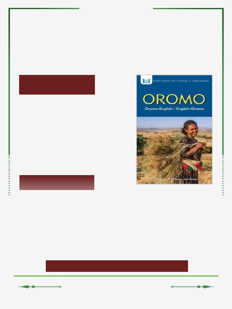 Oromo English English Oromo Dictionary Phrasebook Aquilina Mawadza ...
