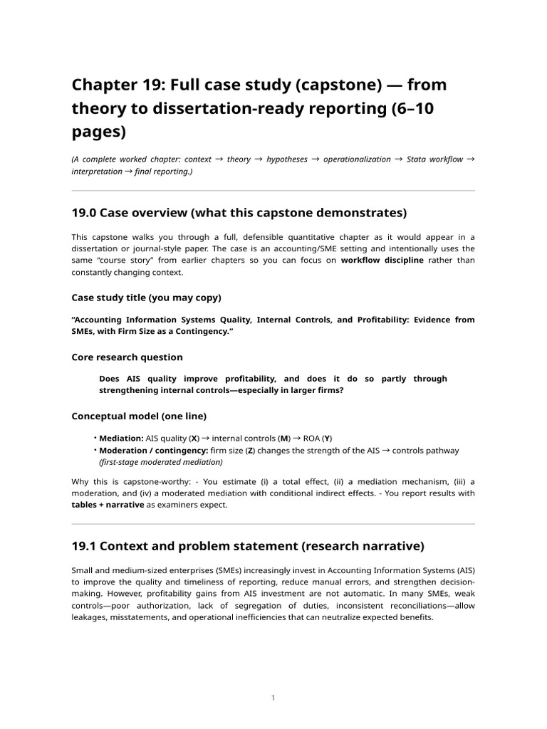 Handout — Chapter 19_ Capstone Case Study (Full Workflow) | PDF ...