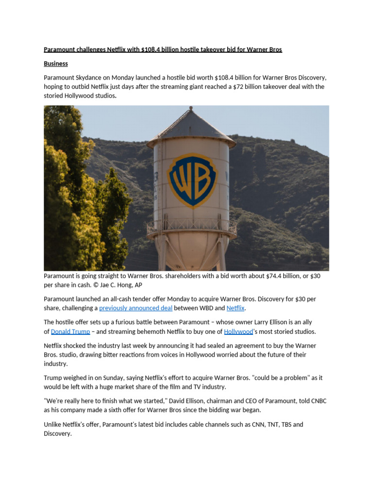 Paramount Challenges Netflix With | PDF