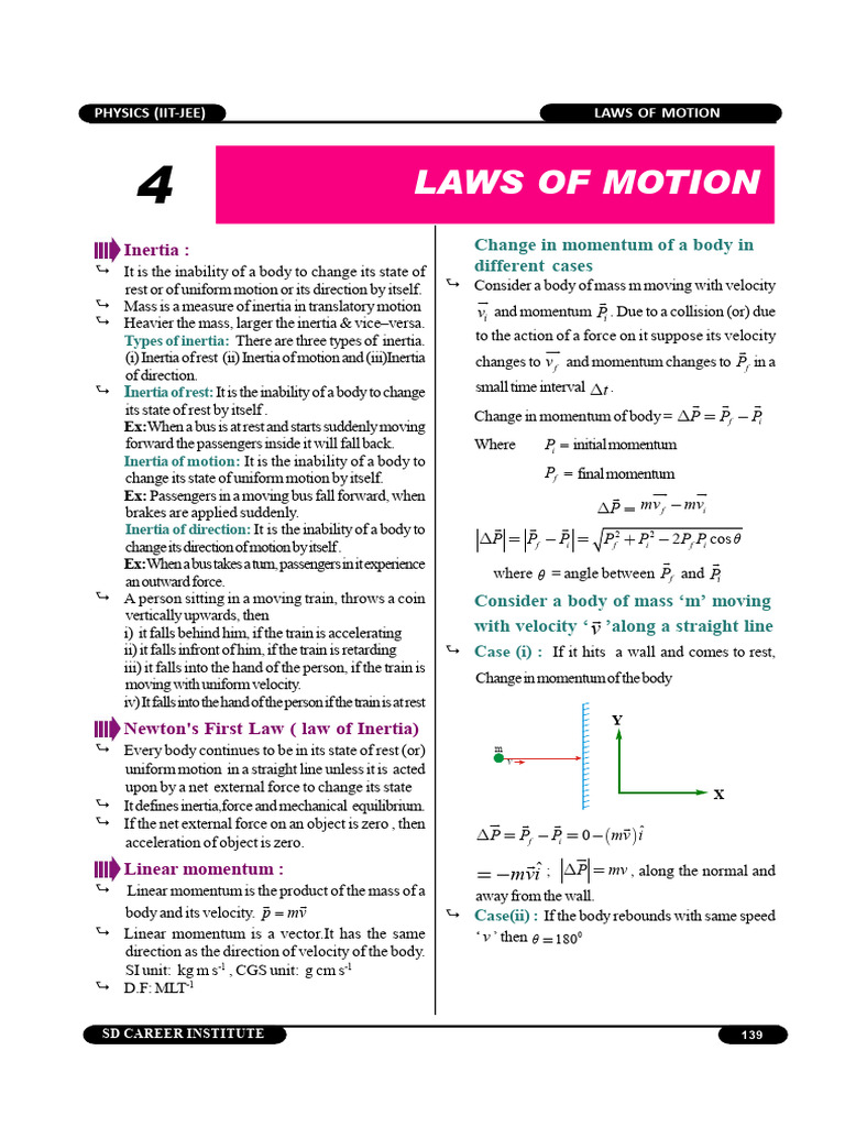 Laws of Motion: Inertia and Momentum | PDF | Force | Newton's Laws Of ...