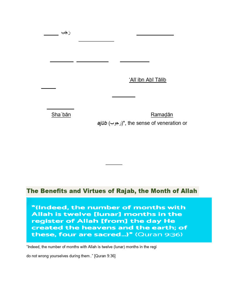 Islamic-month-RAJAB-1 | PDF | Semitic Words And Phrases | Abrahamic ...