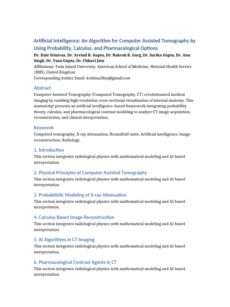 AI Computer Assisted Tomography Elsevier | PDF | Ct Scan | Medical Imaging