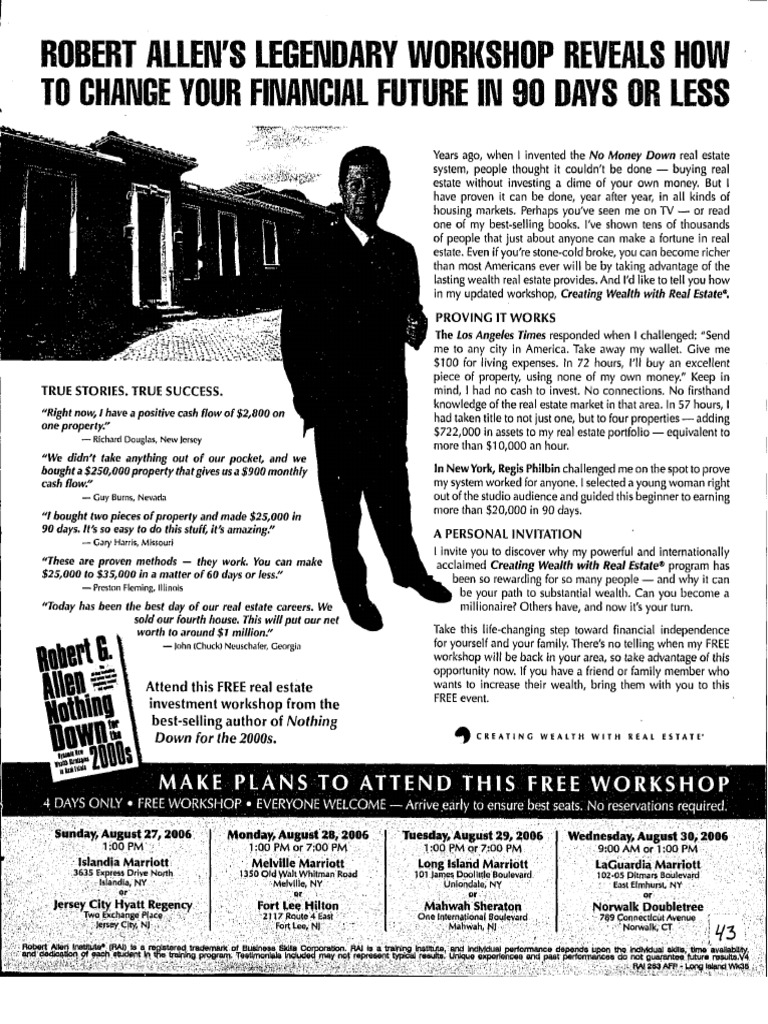 Robert Allens Legendary Workshop | PDF