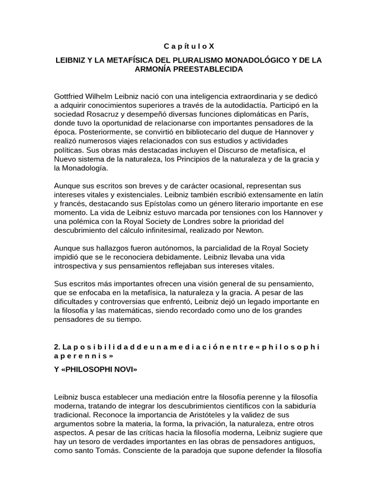 Resumen Exposición Leibniz | PDF | Gottfried Wilhelm Leibniz ...
