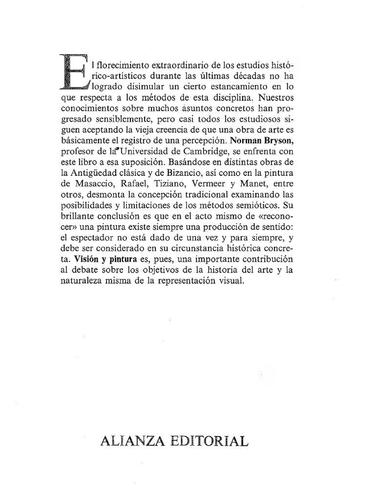 168283 - Bryson Norman - Vision Y Pintura | PDF | Realidad | Percepción ...