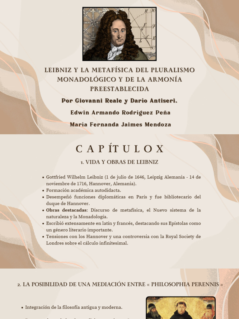 Presentación de La Filosofía de Leibniz, Según Reale y Antiseri. E-M H ...