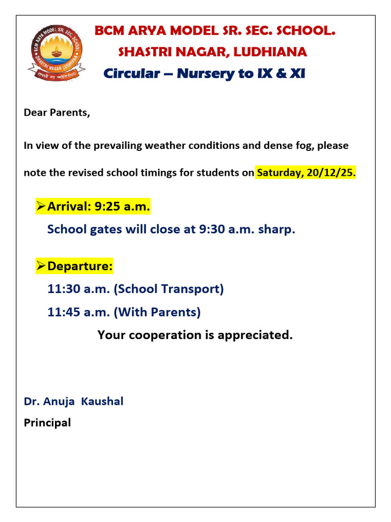 Circular(Timings) 1 | PDF