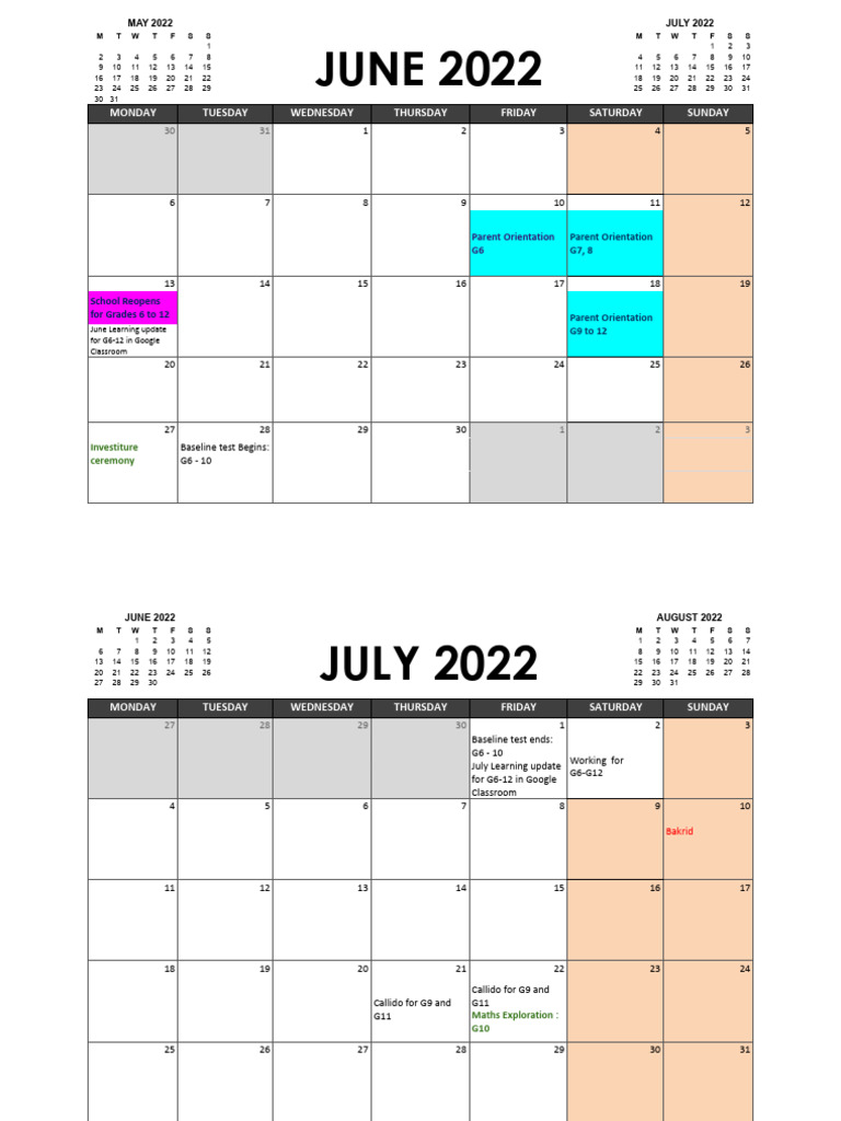 School Calendar Events 2022-2023 | PDF | Harvest | Festival