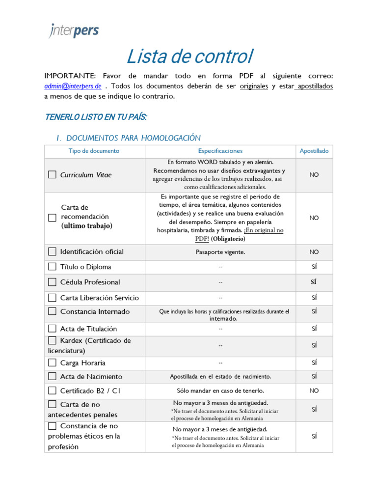 Lista de control 2024 | PDF