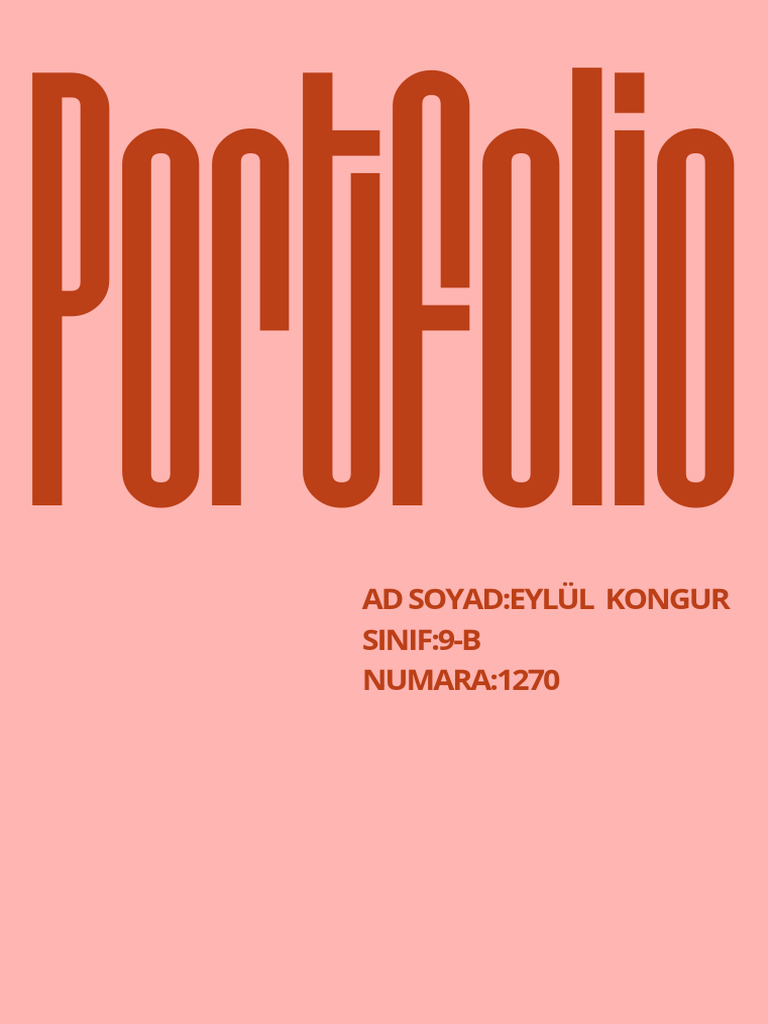 Black and White Monoline Typedriven Portfolio Cover Page | PDF