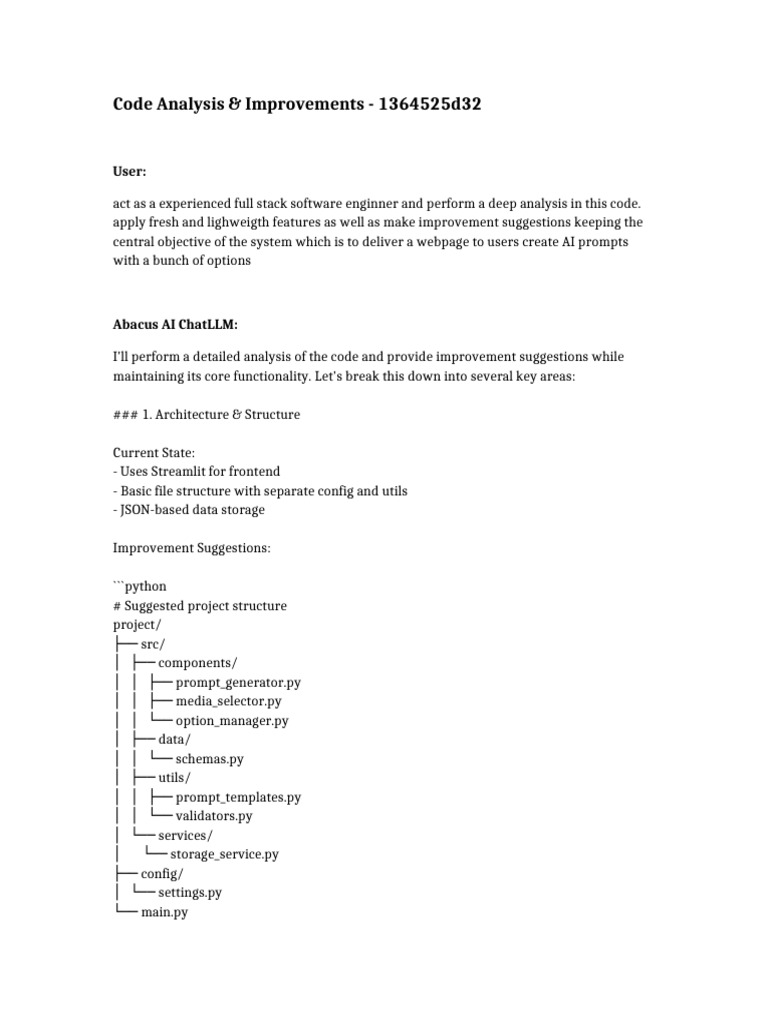 Software Development Advanced Prompt | PDF | Computer Data | Computing