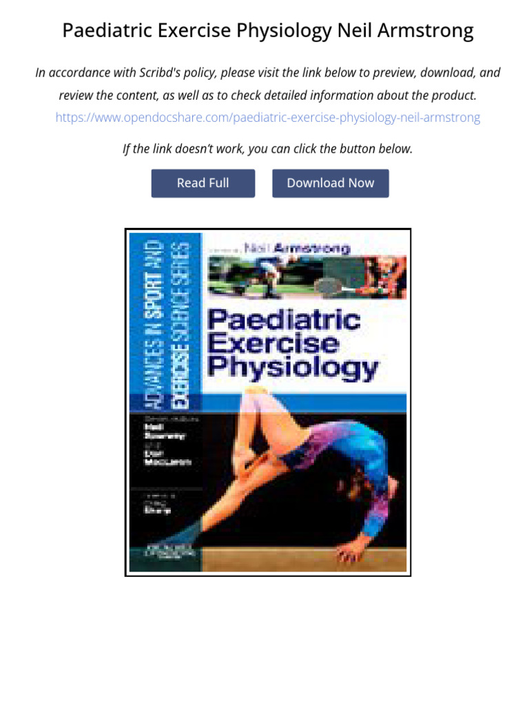 Paediatric Exercise Physiology Neil Armstrong No Waiting Time | PDF ...