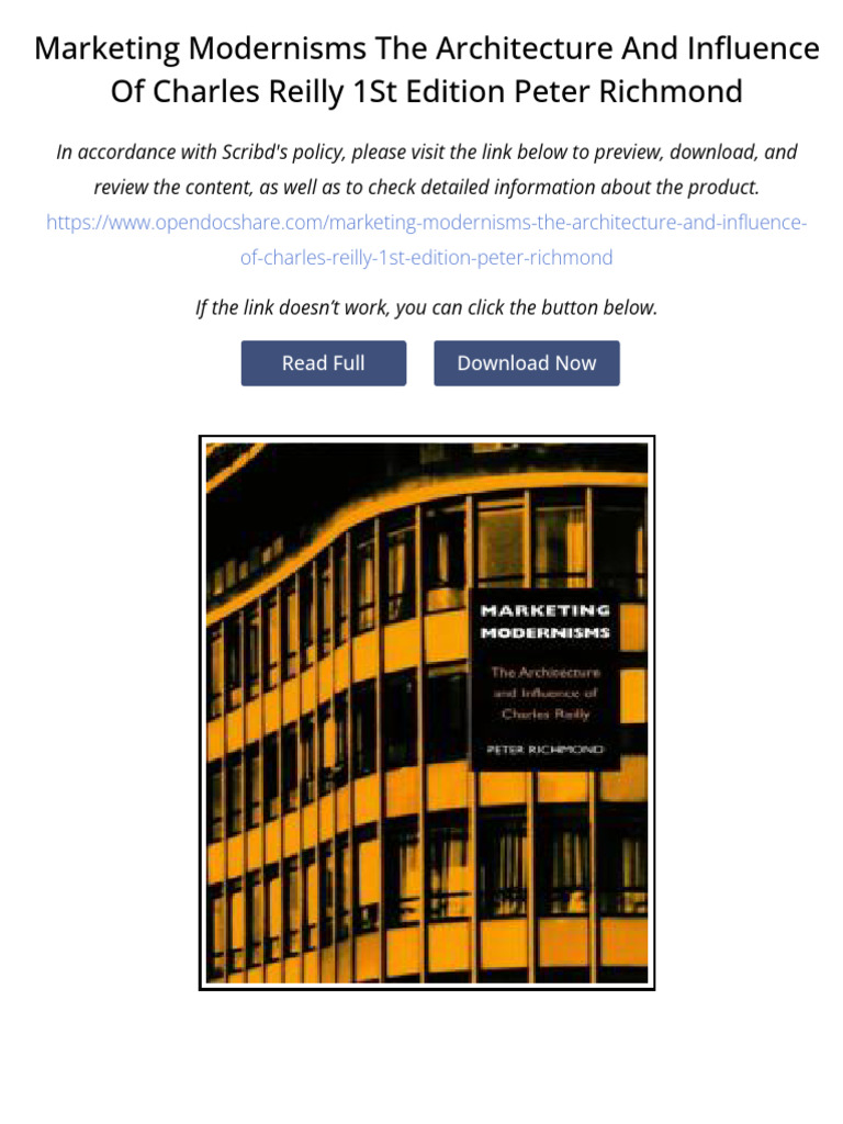 Marketing Modernisms The Architecture and Influence of Charles Reilly ...