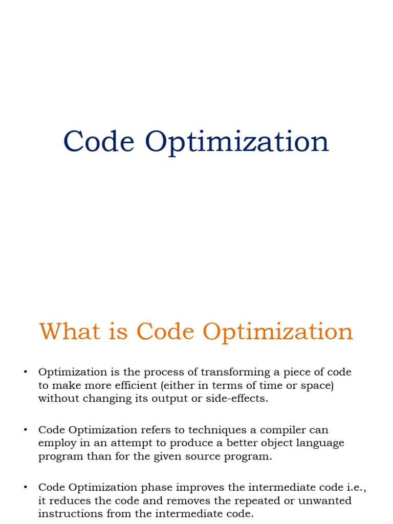 Unit IV - Code Optimization ACD. | PDF | Control Flow | Program ...