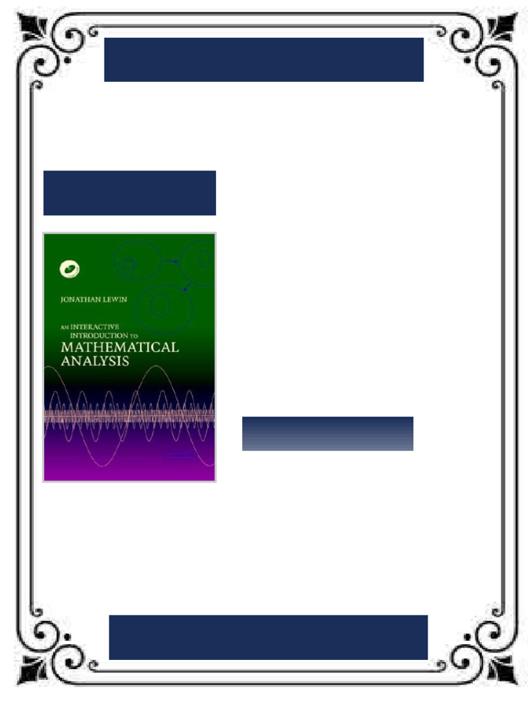 An Interactive Introduction to Mathematical Analysis Jonathan Lewin ...