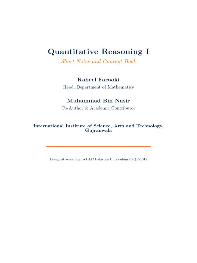 Quantitative Reasoning Concepts Guide | PDF | Numbers | Mathematics