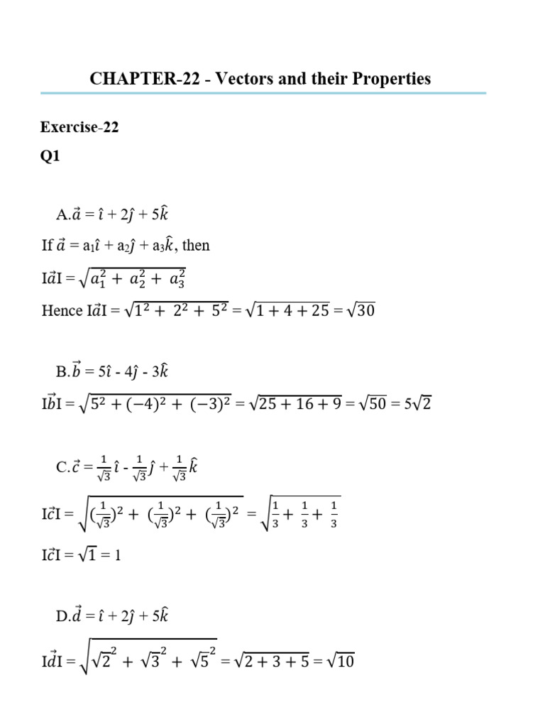 Vector Algebra 22-25 | PDF