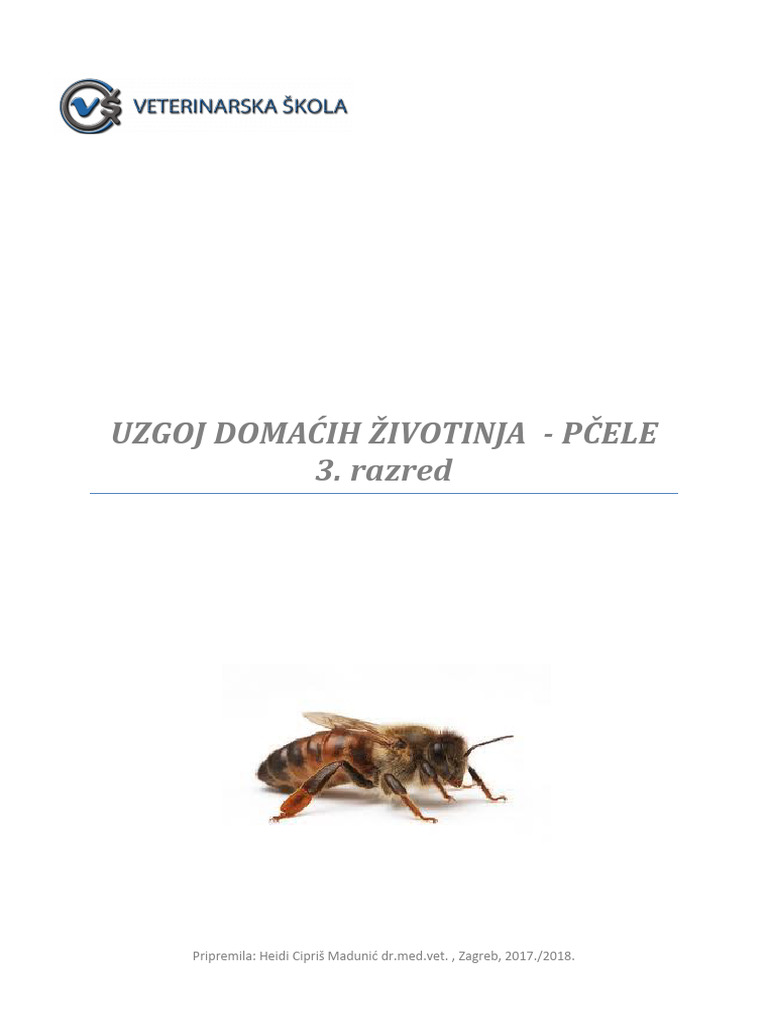 Uzgoj Domacih Zivotinja - Pcele - Skripta 2017. - 2018. | PDF