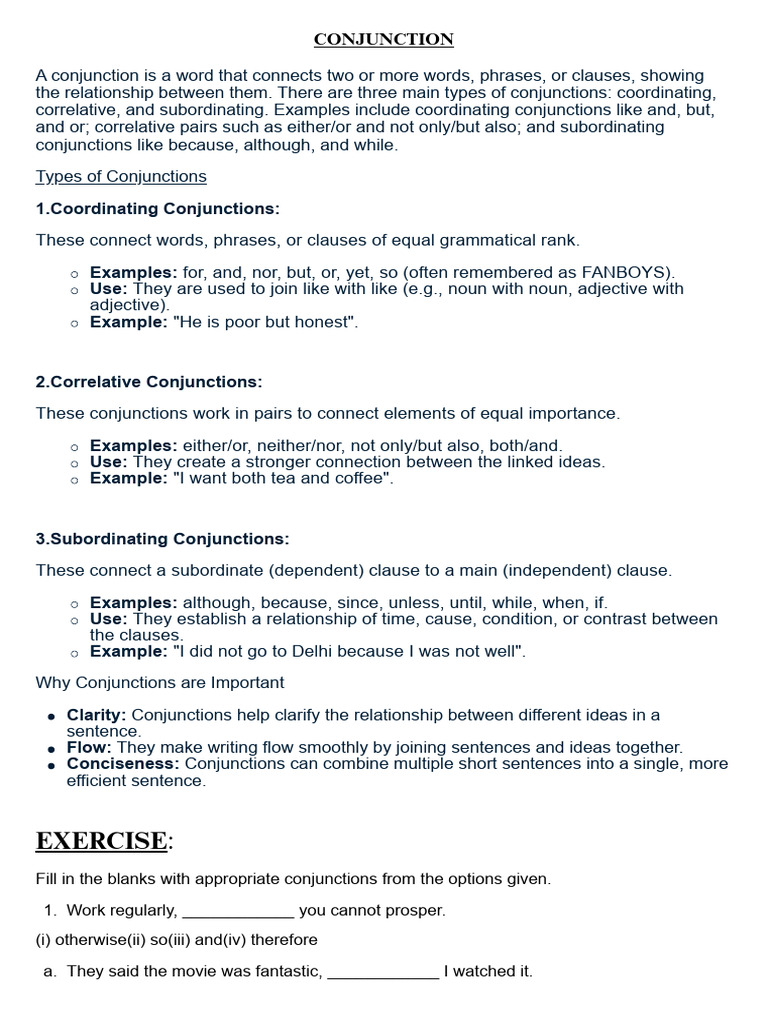 CONJUNCTION.docx_20250912_185802_0000 | PDF | Syntax | Linguistic Typology