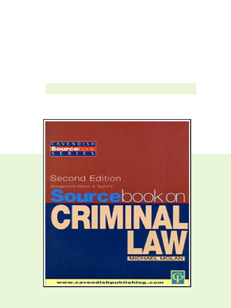Sourcebook on Criminal Law 2nd Edition Michael T. Molan - ebook and ...