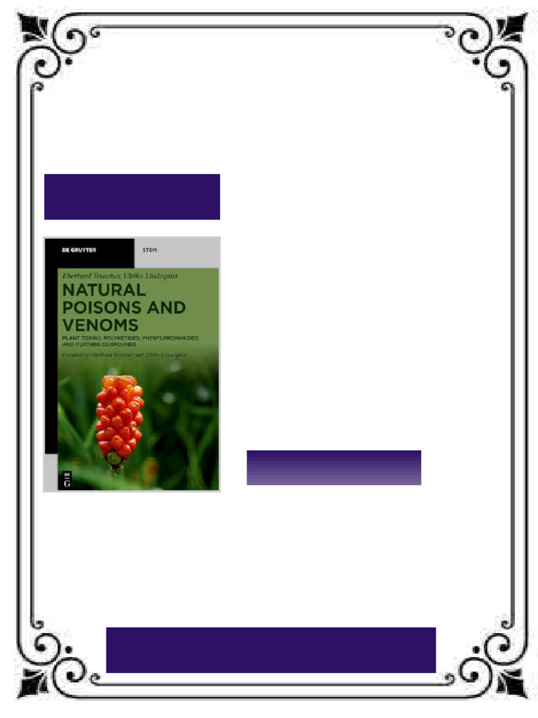 Natural Poisons and Venoms Plant Toxins Polyketides Phenylpropanoids ...