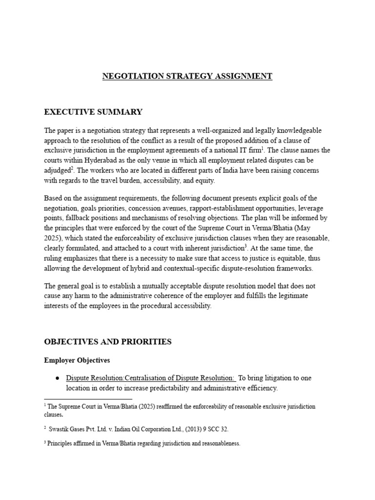 Task 2 Negotiation Strategy Assignment_DakshVerma | PDF | Arbitration ...