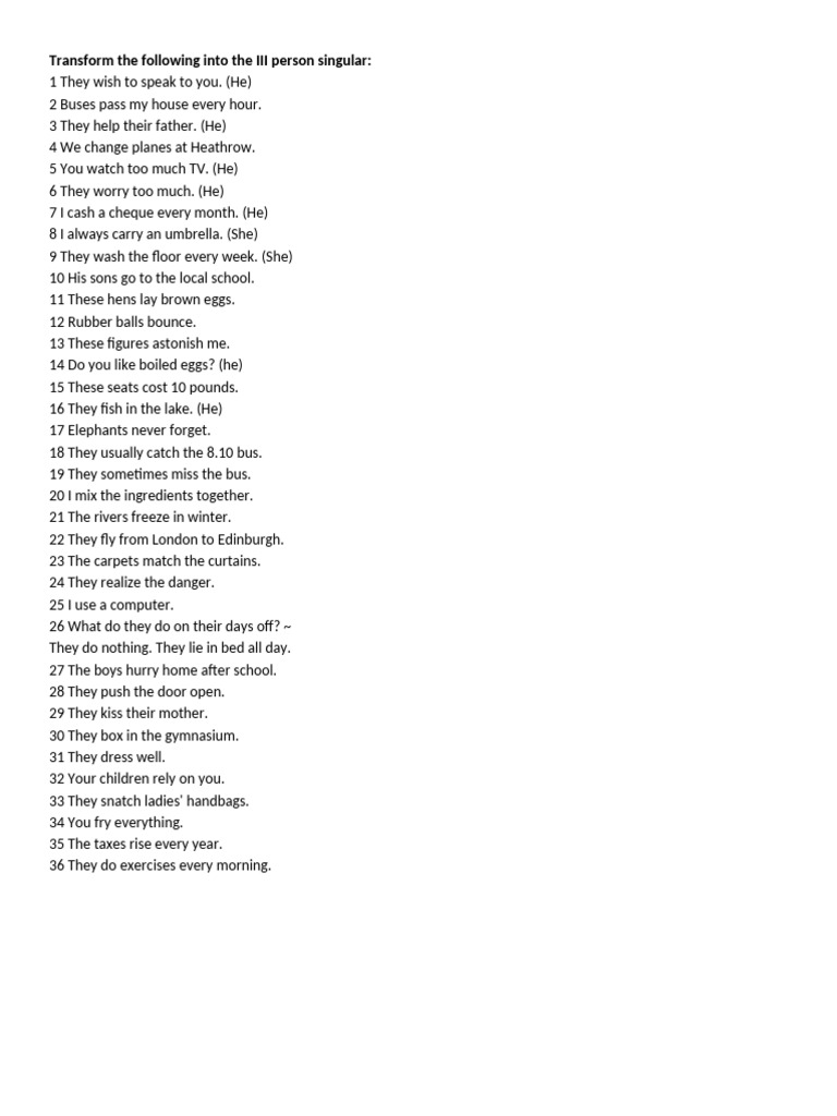 Present Simple 1 | PDF