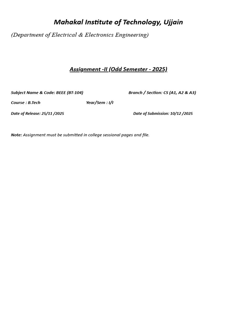 ASSIGNMENT-2 (BEEE) .Docx - 20251210 - 204217 - 0000 | PDF