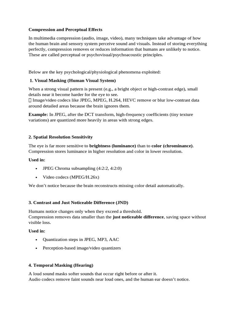 Psychological Principles in Media Compression | PDF | Data Compression ...